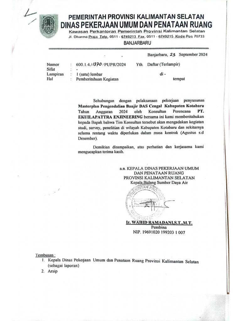 Surat Permohonan Data | PDF