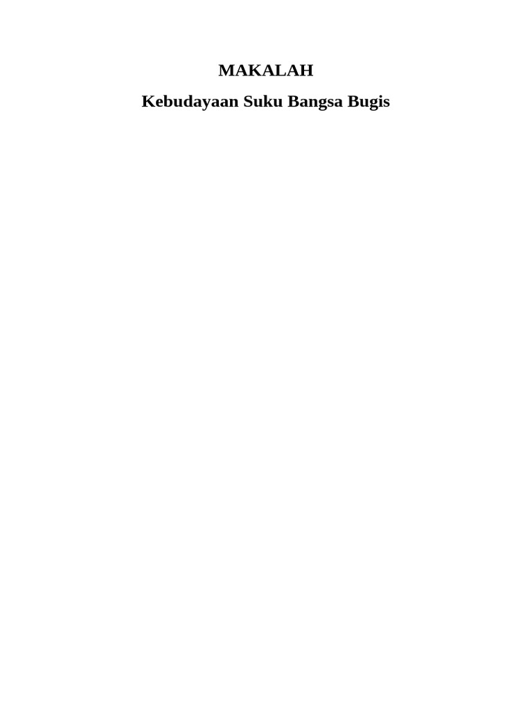 Dokumen Suku Bugis | PDF