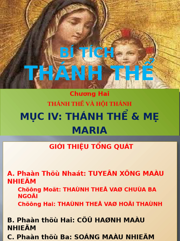 BTTT, CHƯƠNG II. MỤC IV. Thánh Thể Va Me Maria. Powepoint 9.1 Meeting | PDF