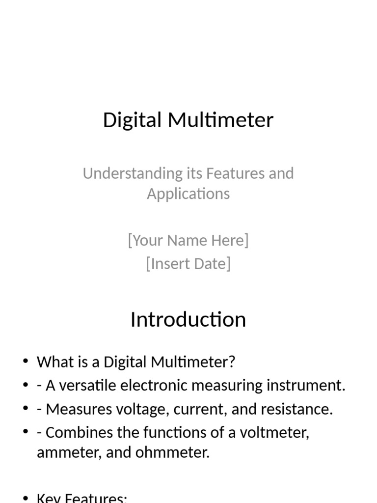 Digital Multimeter Presentation 1 | PDF