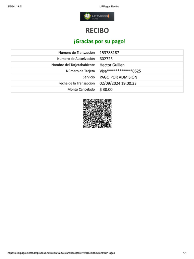 Pago Justin Bonilla | PDF