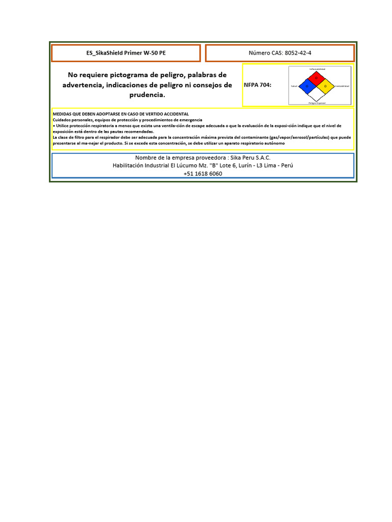 ES - SikaShield Primer W-50 PE | PDF