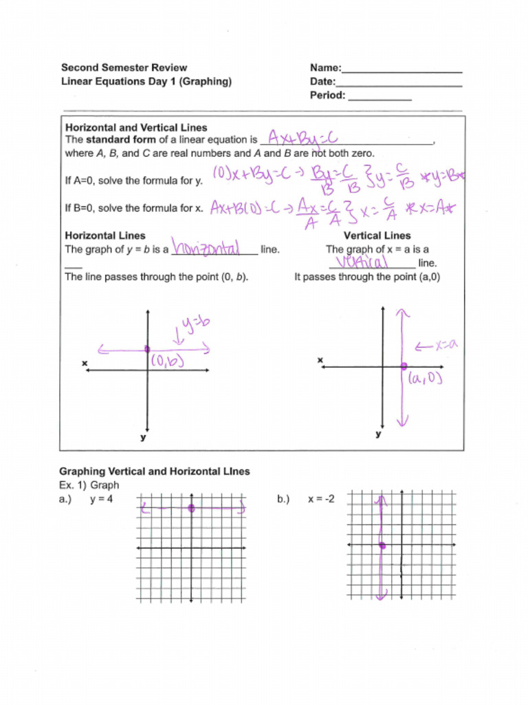 Graphing Day 1 Scanned Teacher Notes | PDF