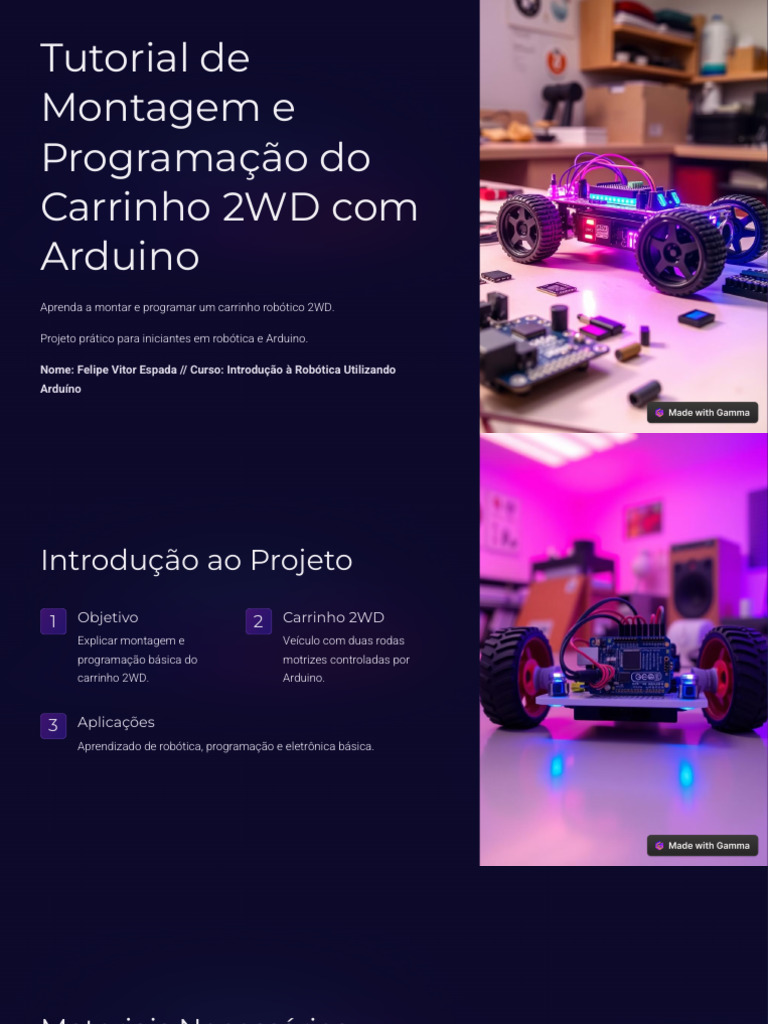 Tutorial de Montagem e Programacao Do Carrinho 2WD Com Arduino | PDF | Arduino | Engenharia Elétrica