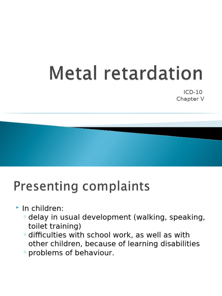 Mental Retardation 17.02.11 ICD-10 (97-2003) | PDF | Urinary ...