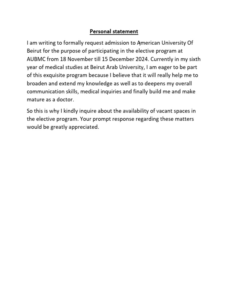 Personal Statement | PDF