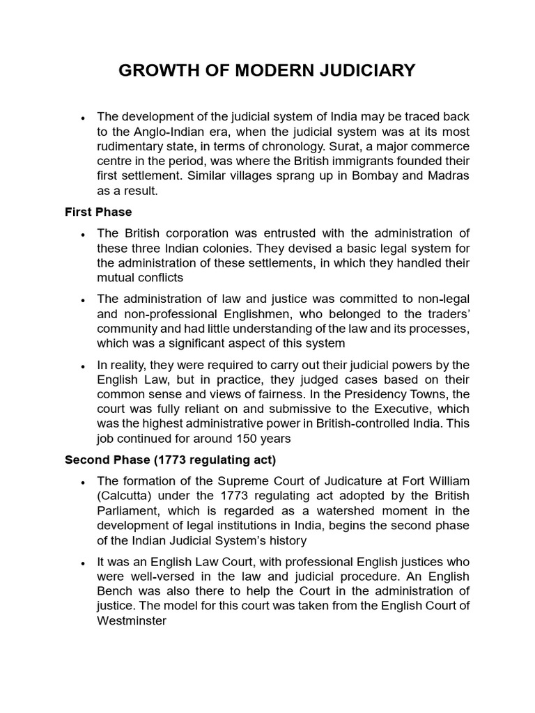 Growth of Modern Judiciary | PDF | Judiciaries | Supreme Courts