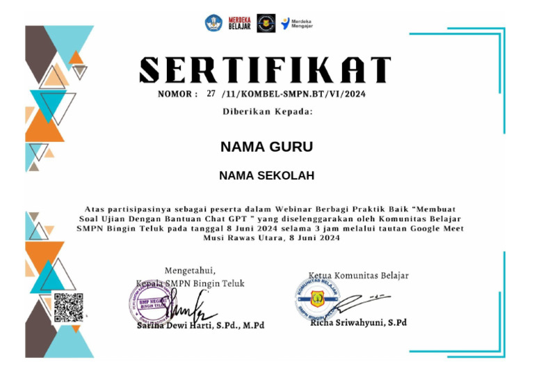 Sertifikat Webinar - Chat GBT | PDF