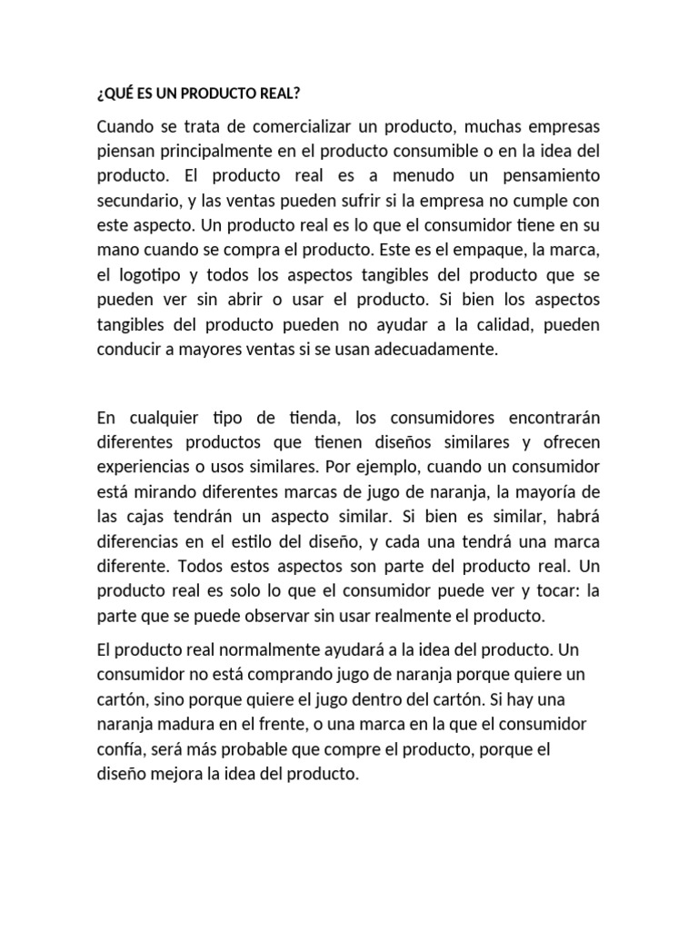 Definición y Ejemplos de Producto Real | PDF | Marca | Los consumidores