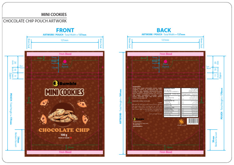 Mini Chocolate Chip Cookies Pouch | PDF | Chocolate | Margarine