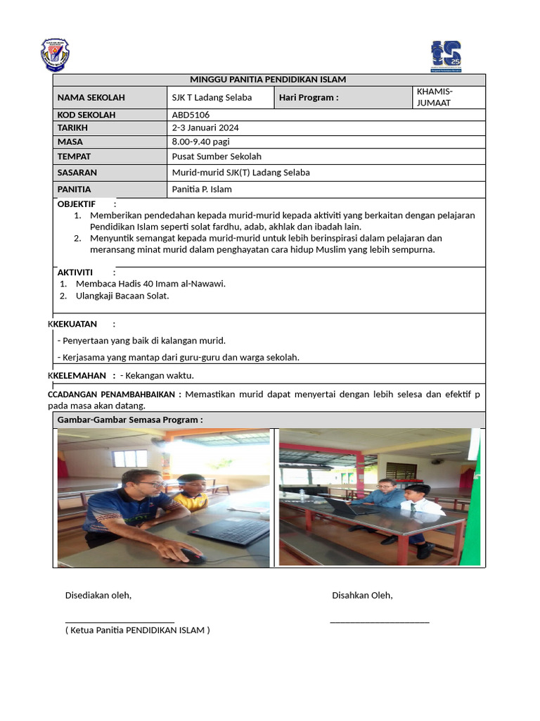 Opr MINGGU PANITIA PENDIDIKAN ISLAM | PDF