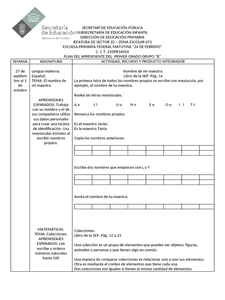 Plan Del Aprendiente | PDF | Escuelas | Educación primaria
