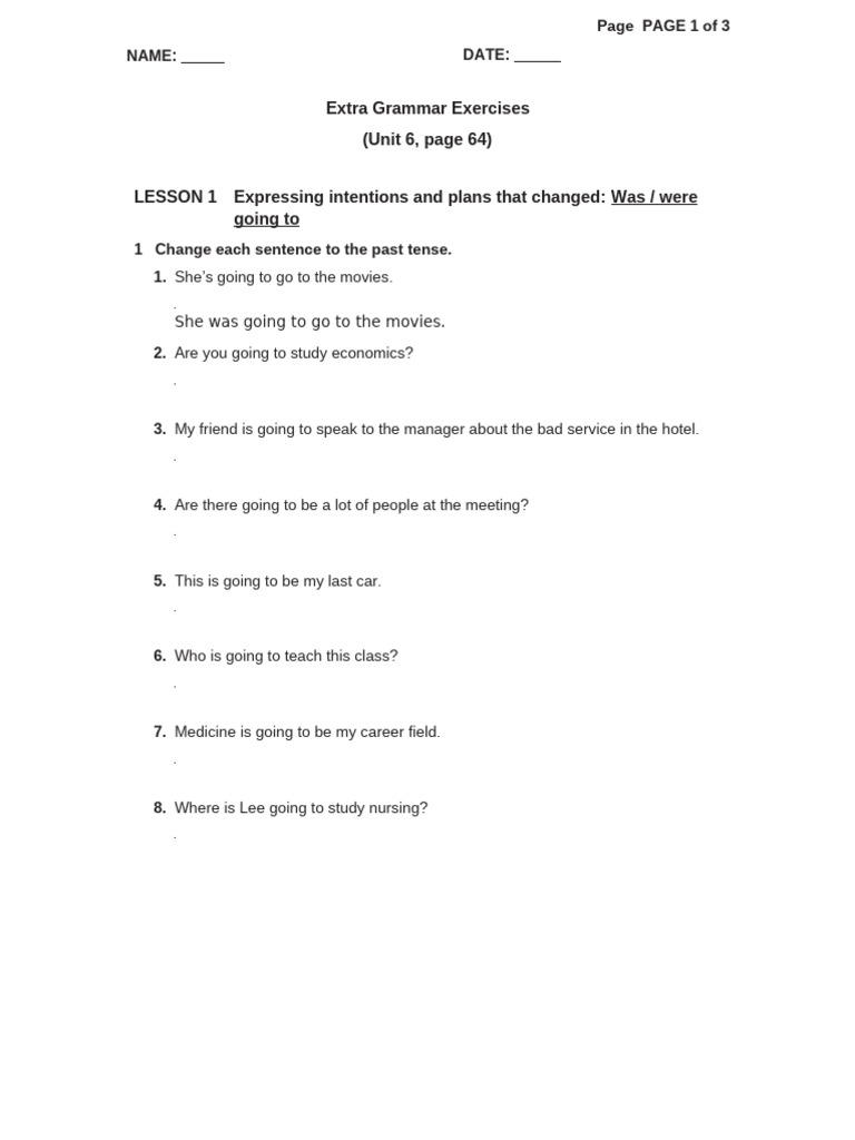 UNIT 06 Extra Gram Exercises | PDF