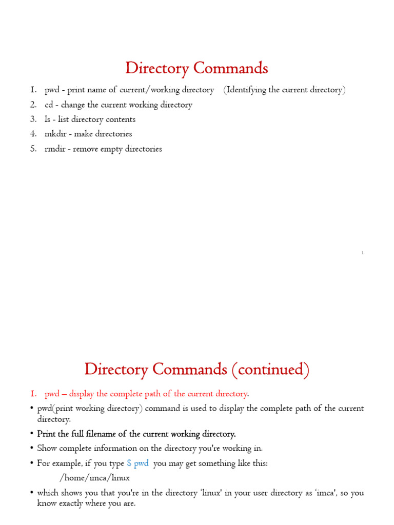 Directory Commands | PDF | Computer File | Directory (Computing)