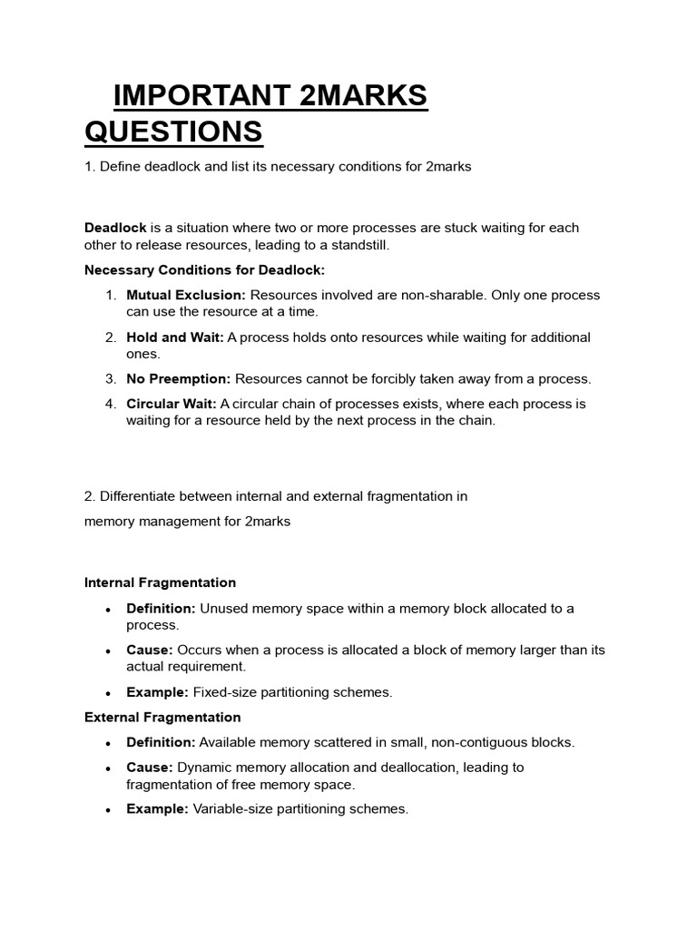 Important 2marks Questions | PDF | Computer Data Storage | Computer File