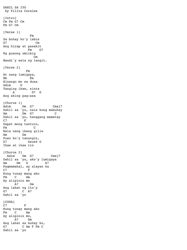 Dahil Sa Yo Chords | PDF