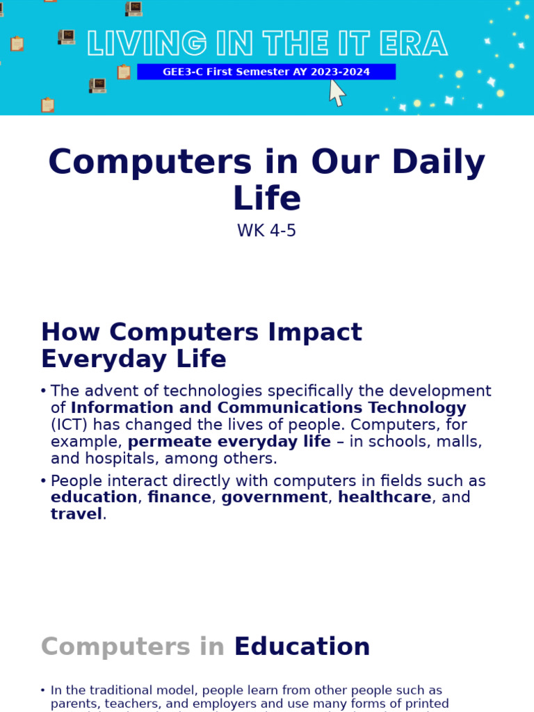 GEE3C_w4-5 Computers in our Daily Life | PDF | E Commerce | Microsoft ...