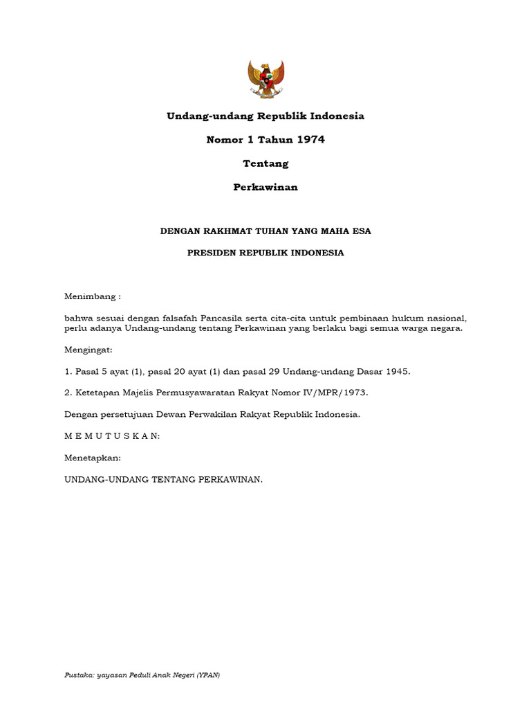 UU No. 1 Tahun 1974 MERGED | PDF