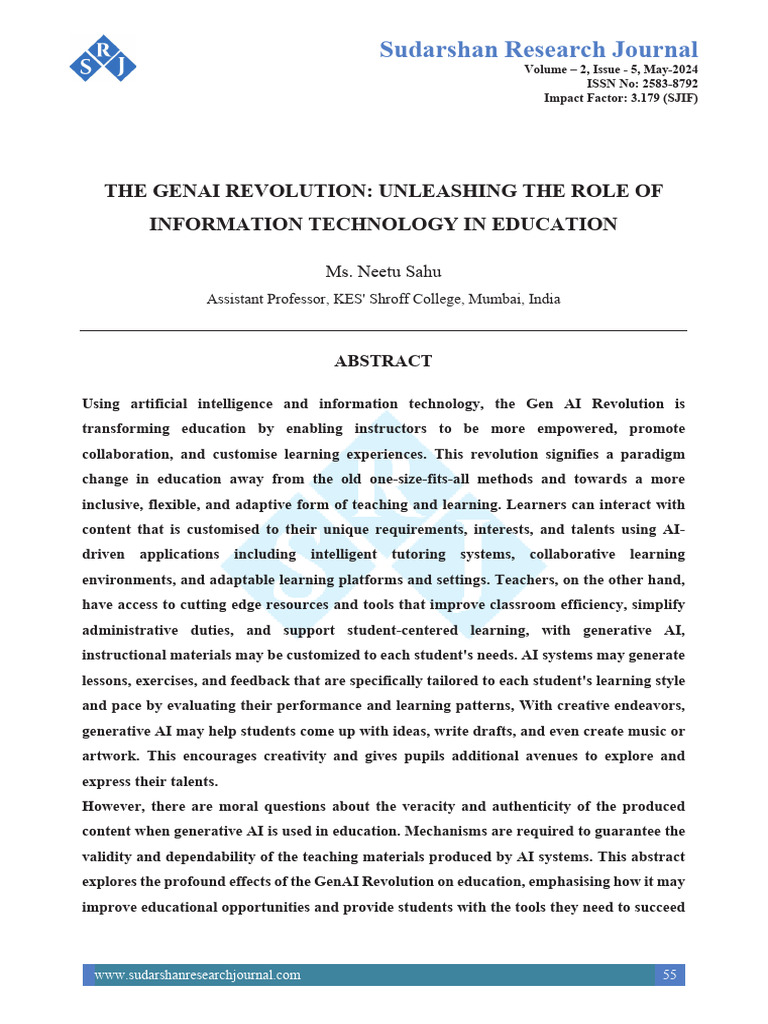 The Genai Revolution Unleashing The Role of Information Technology in ...