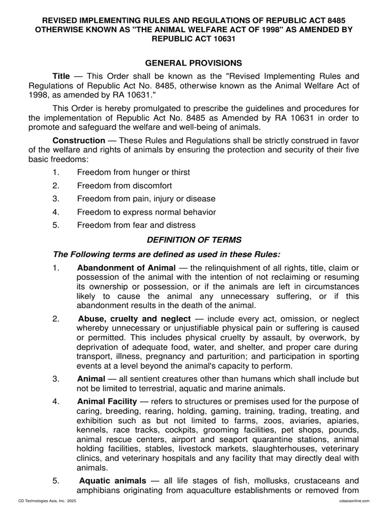 General Provisions Title - This Order Shall Be Known As The "Revised Implementing Rules and ...