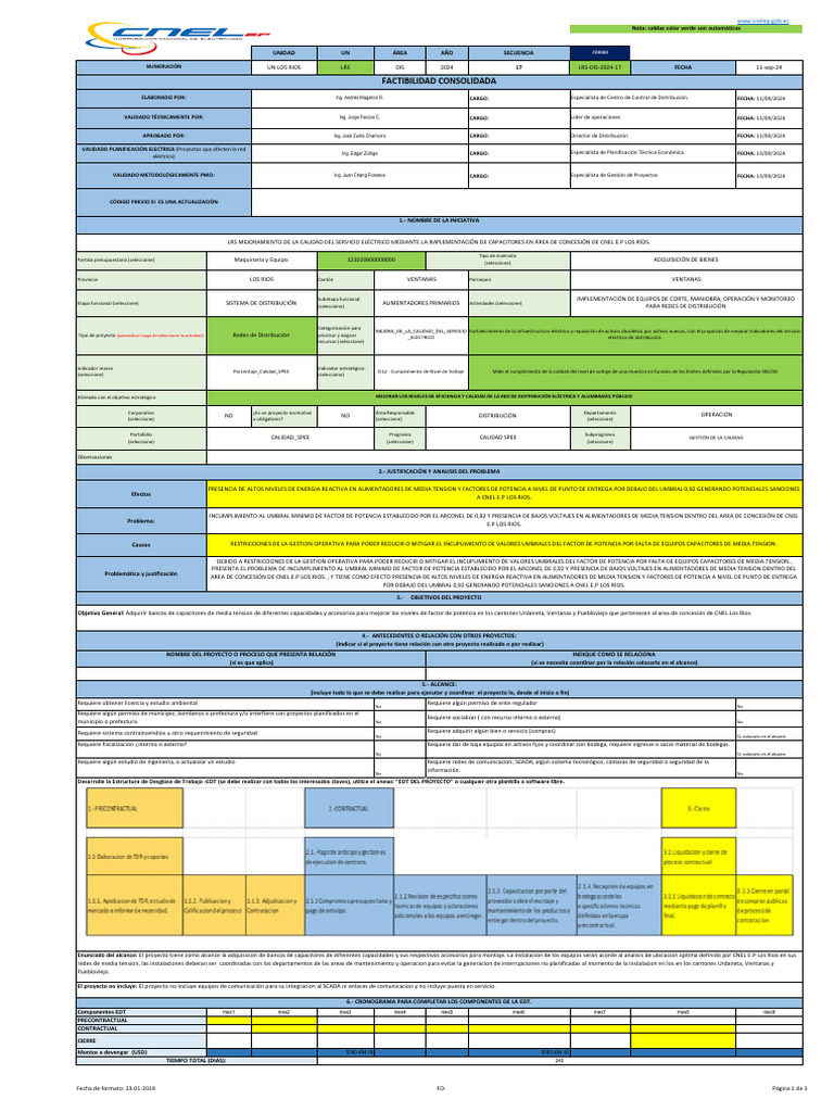 1.1. Fo-Pla-Pro-006 - Factibilidad - Consolidada - v4 - Capacitores - 12-09-2024-Signed-Signed ...