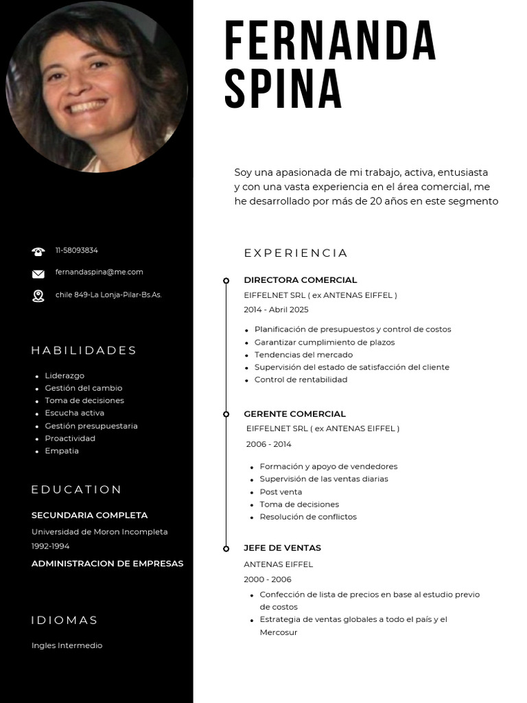 CV Fernanda Spina | PDF | Negocios económicos | Economias