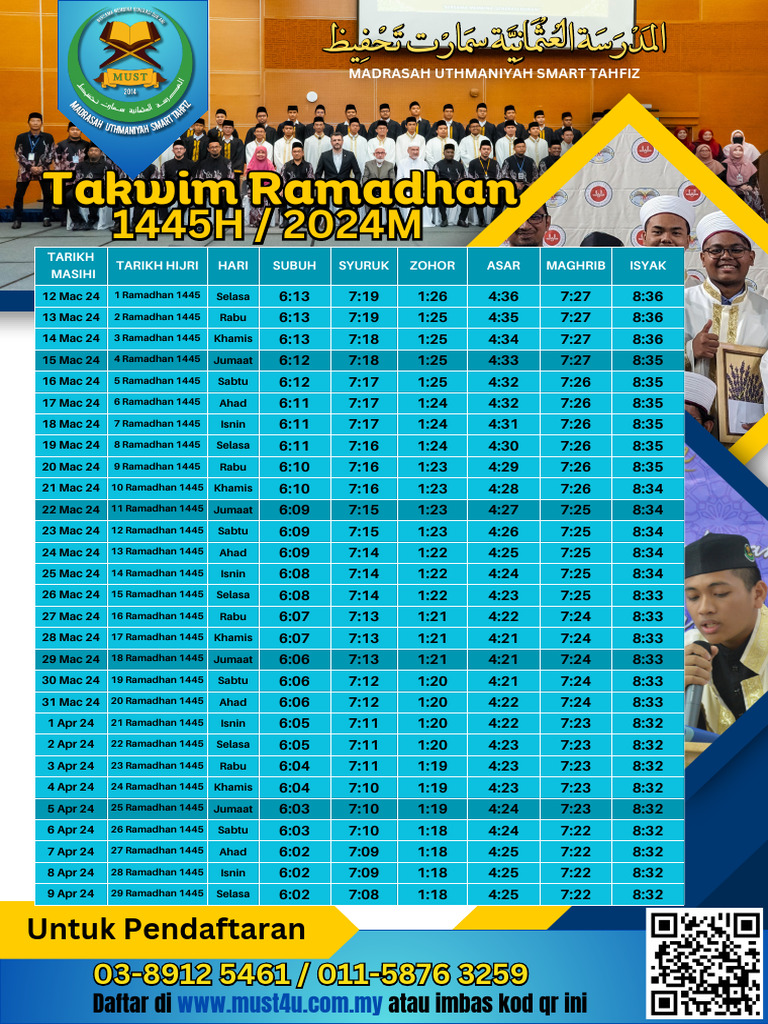 Takwim Ramadhan 1445H/2024M | PDF | Ramadan