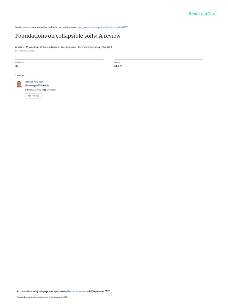 Foundations On Collapsible Soils A Review | PDF | Soil | Foundation ...