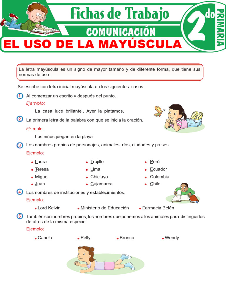 Uso correcto de la letra mayúscula | PDF | Caso de carta | Ortografía