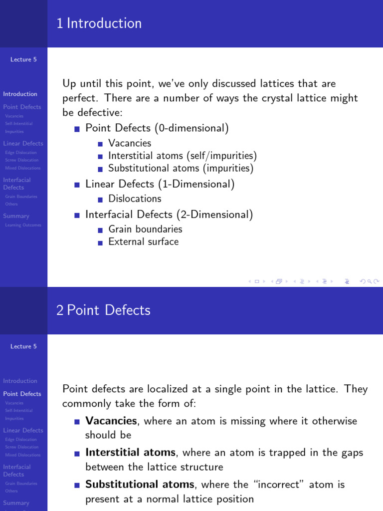 Lecture5 Defects | PDF | Crystallographic Defect | Dislocation