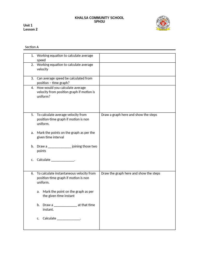 Lesson 2 Physics Grade 11 Chapter 2 Nelson | PDF | Speed | Velocity