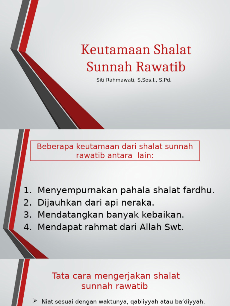 p1. Keutamaan Shalat Sunnah Rawatib | PDF