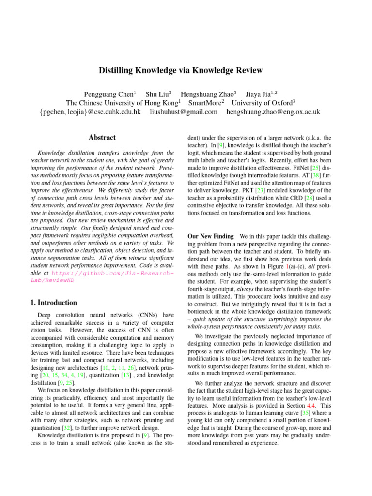 Distilling Knowledege via Knowledge Review | PDF | Applied Mathematics | Learning