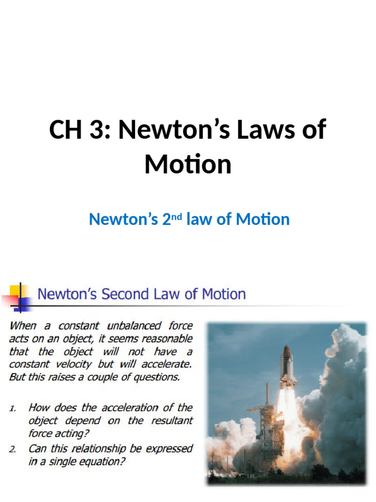 Part 2 Newtons - 2nd - Law - of - Motion | PDF