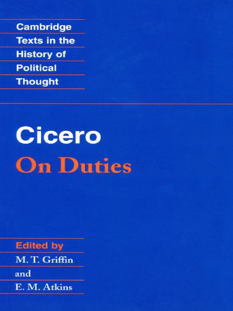 Cicero On Duties (Cambridge Texts in The History of Political Thought ...