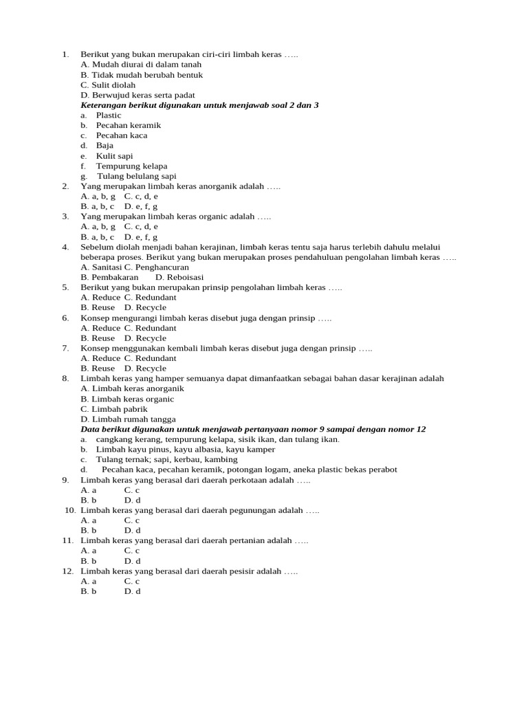 Contoh Soal Pts | PDF