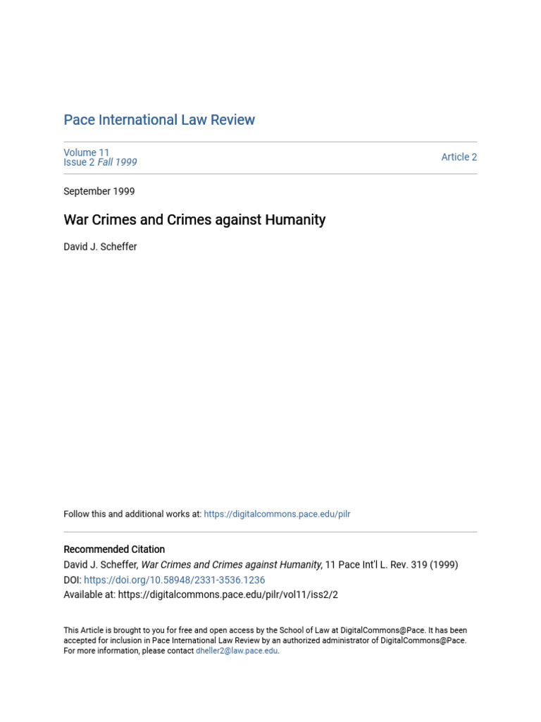 War Crimes and Crimes Against Humanity | PDF | Genocides ...