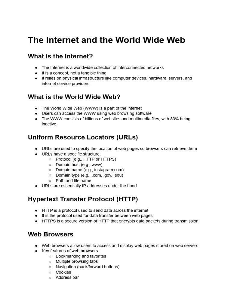 The Internet and The World Wide Web | PDF | World Wide Web | Internet & Web