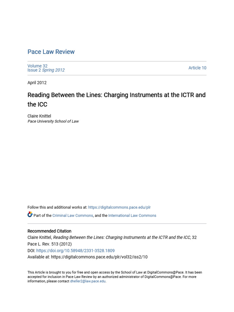 Reading Between the Lines_ Charging Instruments at the ICTR and t | PDF ...