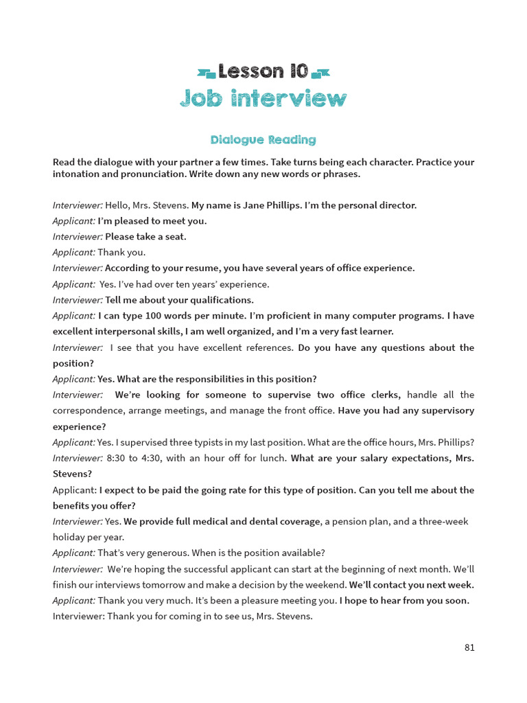 Interview - Personality Traits | PDF