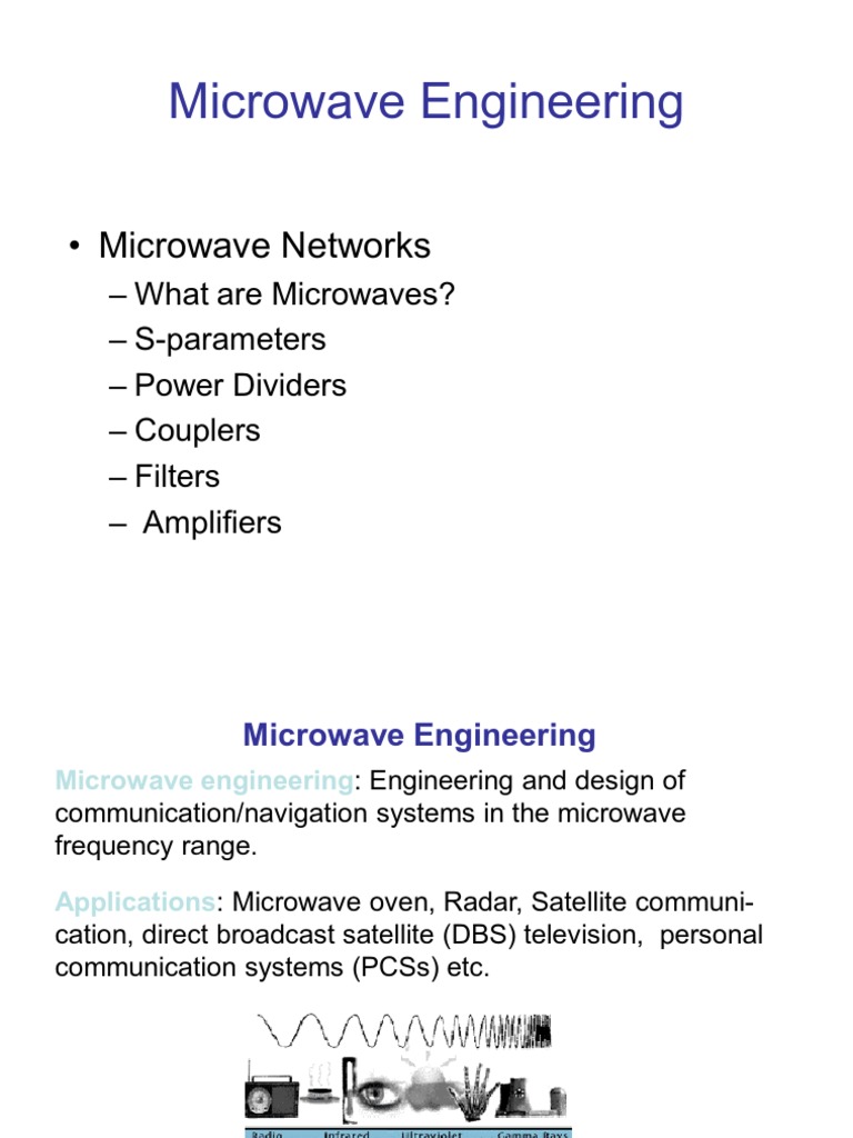 Microwave Engineering Microwave Networks What Are Microwaves 589 | PDF | Electronic Filter | Low ...