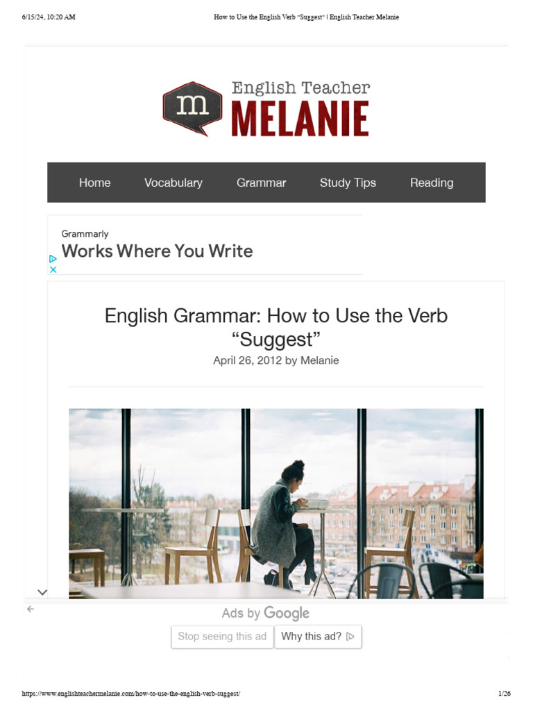 1 - How To Use The English Verb - Suggest | PDF | English Language ...