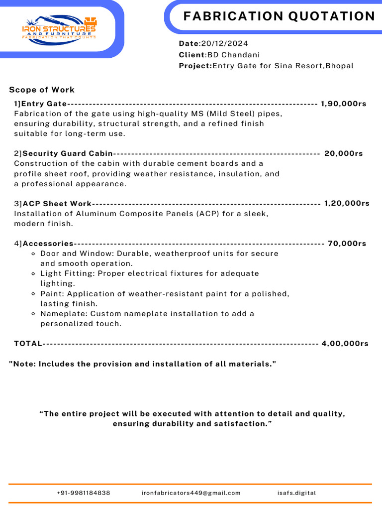 Empty Quotation Template PDF | PDF