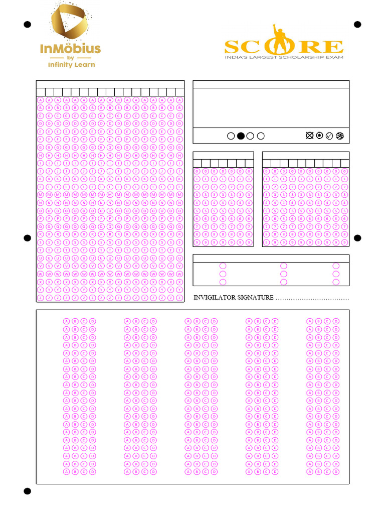 New Omr Sheet With Inmobious Logo | PDF | Optical Character Recognition ...