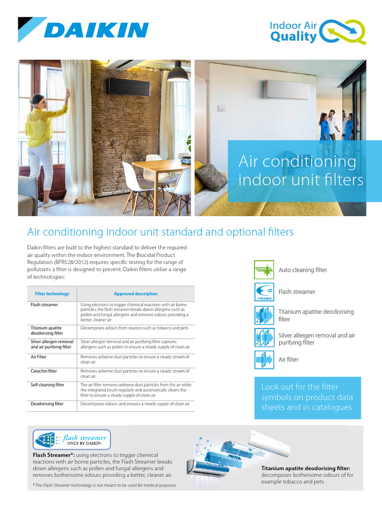 AC Indoor Unit Filters Datasheet - 1127 | PDF | Air Pollution | Allergen