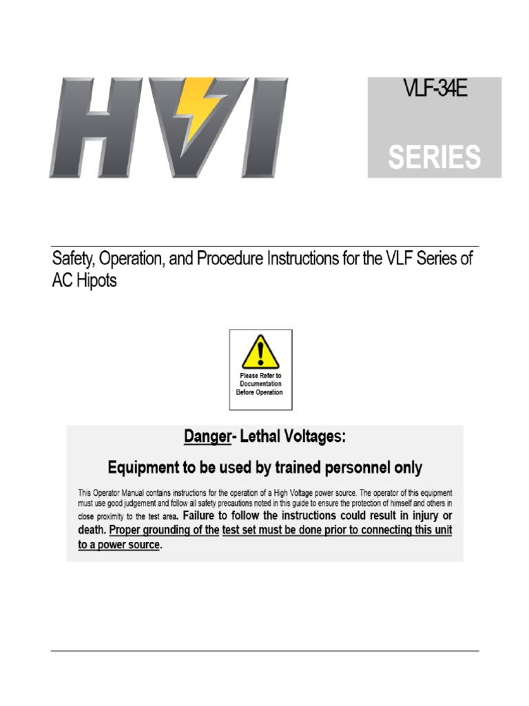 HVI VLF-34E Operator's Manual | PDF