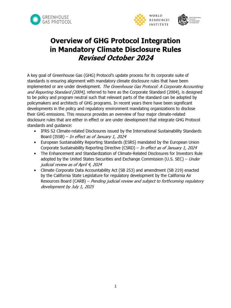 Overview GHG Protocol 2024 | PDF | Climate Change