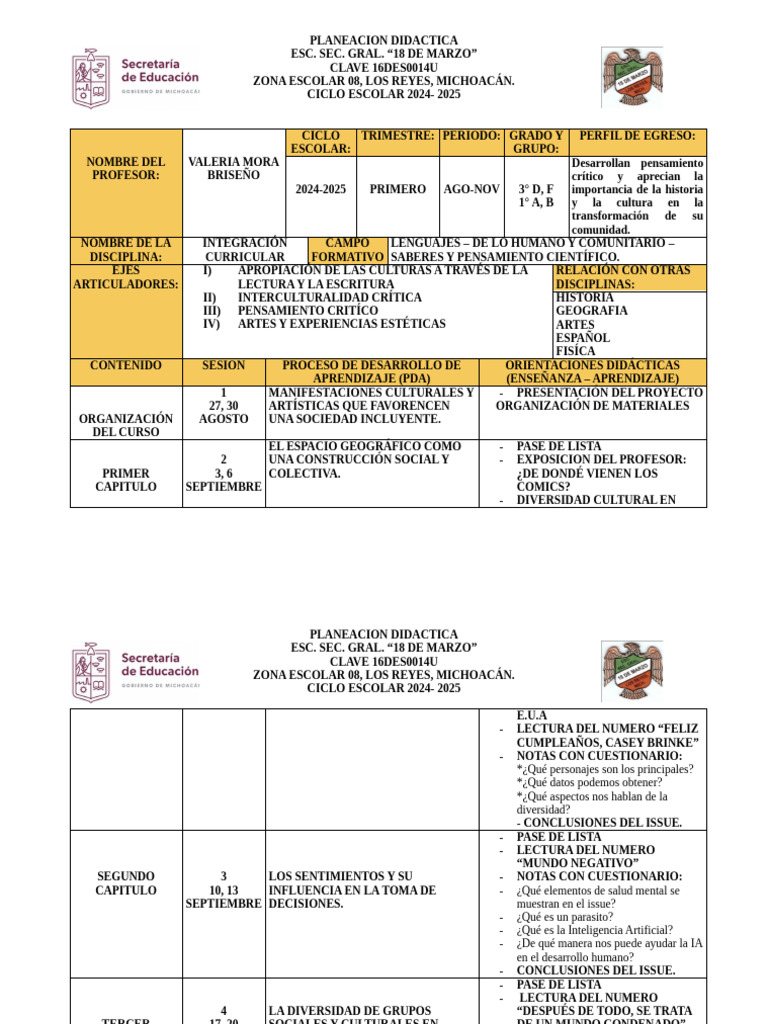 Planeacion IC 2024 2025 | PDF