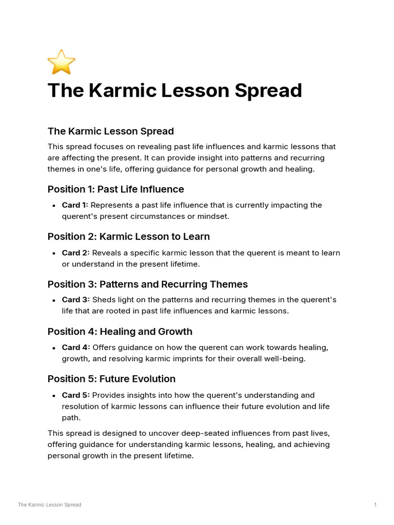 The_Karmic_Lesson_Spread | PDF
