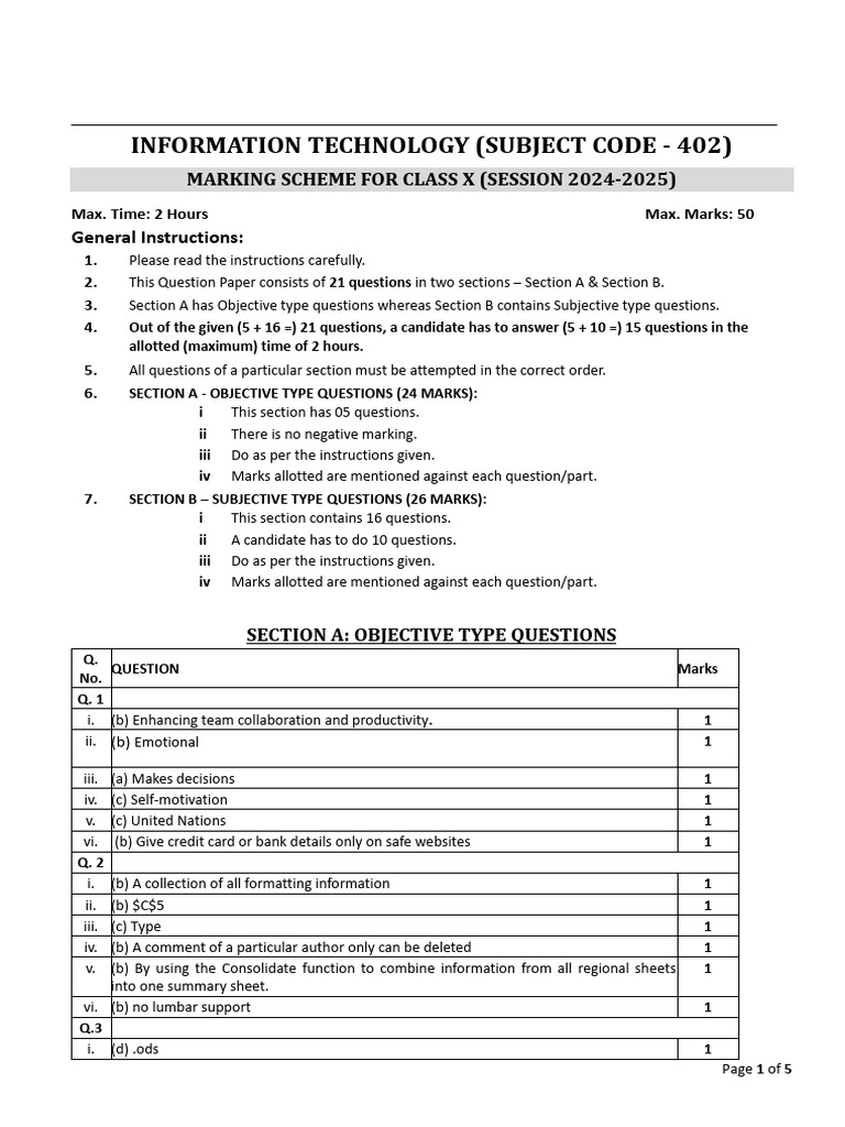 10 pre board 2 Sol | PDF | Spreadsheet | Databases